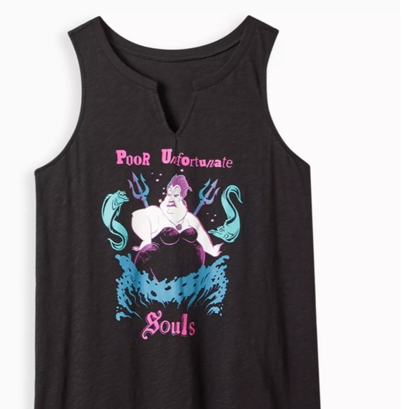 torrid | Tops | Disney The Little Mermaid Split Neck Tank Ursula Poor ...